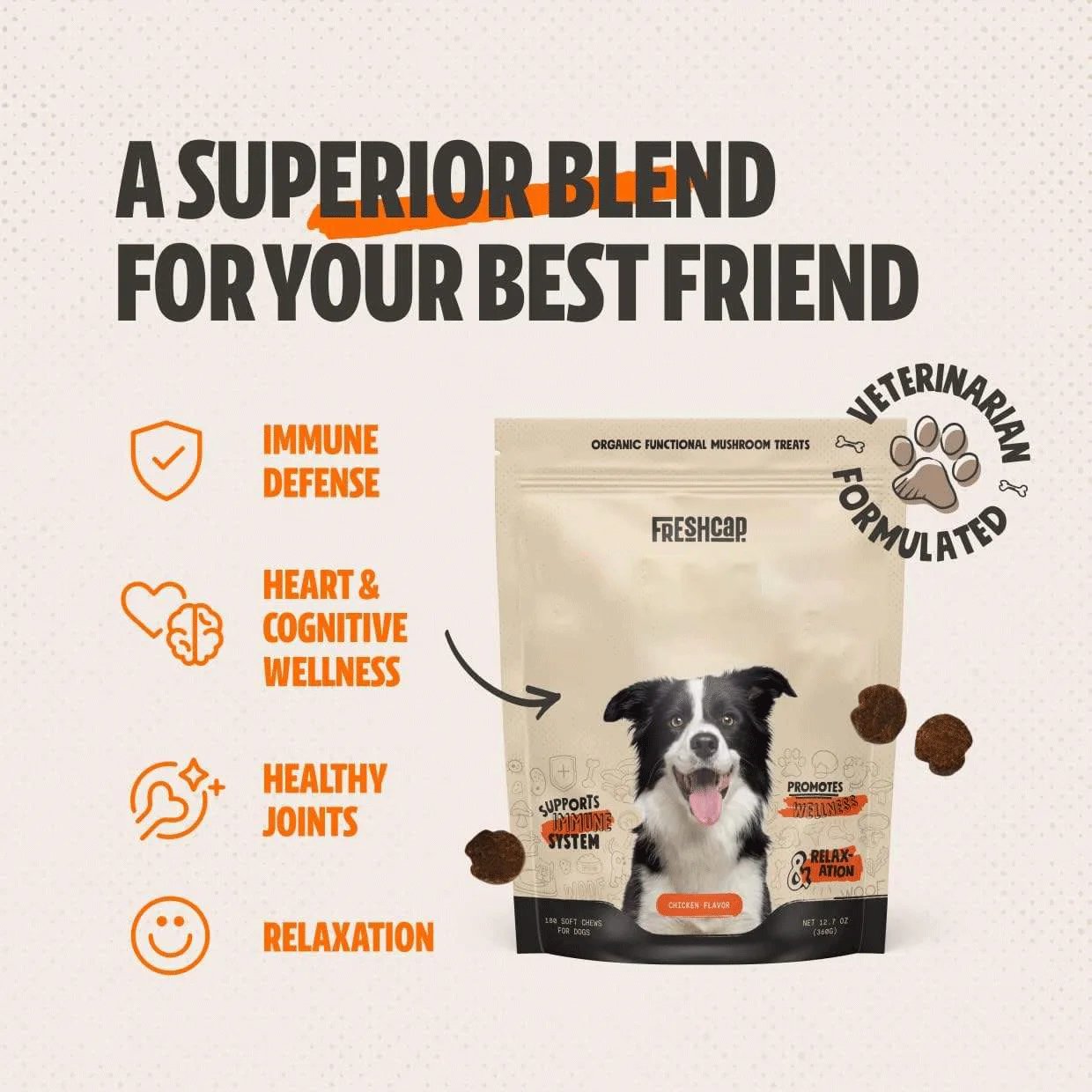 Oem Freshcap,Shroomies - Organic Mushroom Complex For Dogs Immunity ...