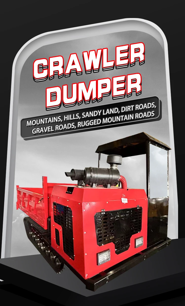 Dumper Tracked Motor Wheelbarrow Track Site Dumper for Farm Work ...