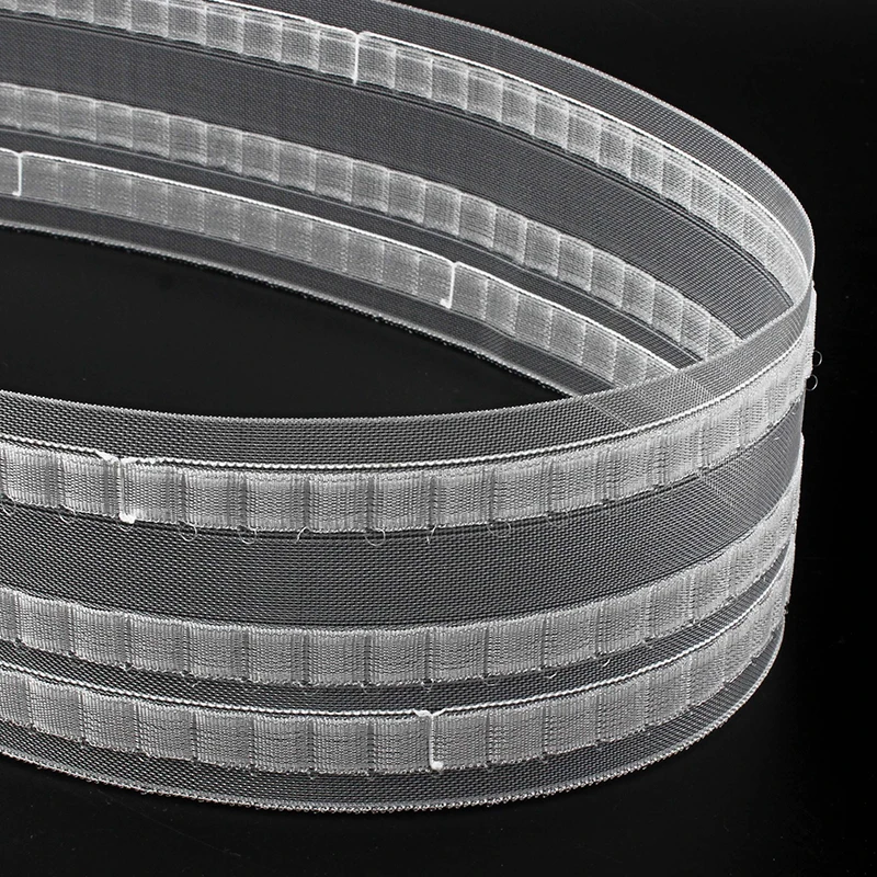 Transparent Ripple Fold Curtain Tape Nylon Ribbons With Hang Button For ...