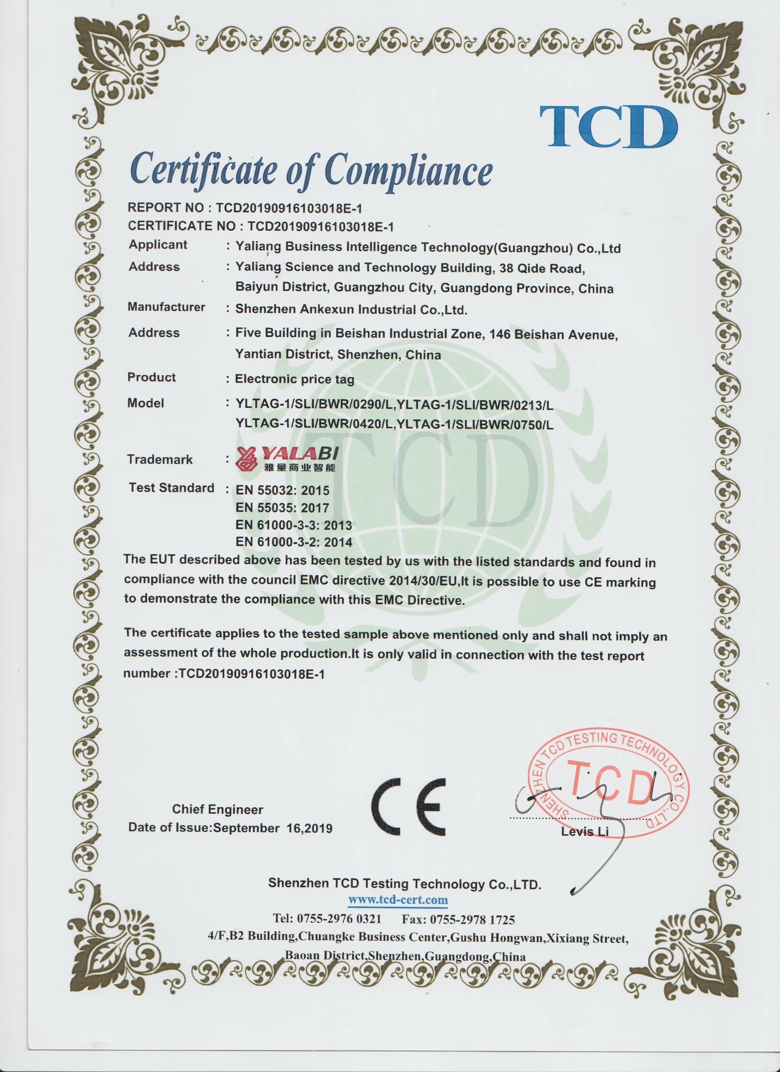 Yalatech E-ink Labels Screen Eink Digital Price Tag 7.5inch Electronic ...