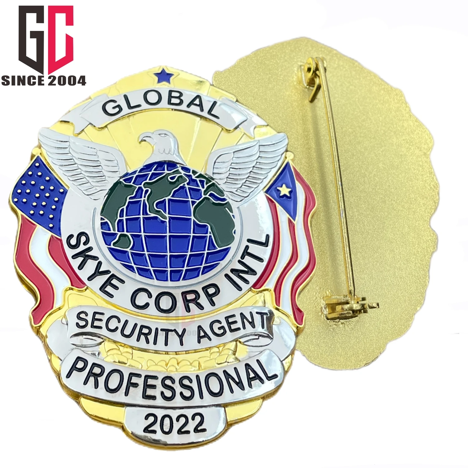 Custom Metal Security Badges with Leather Ball Chain