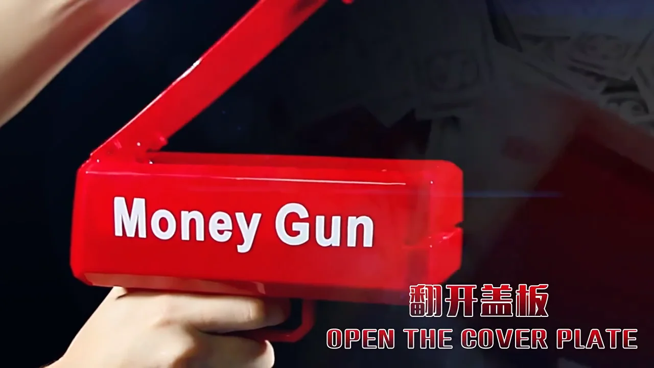 Morden Style Party Metallic Gold Money Cash Gun Shooter With Prop ...