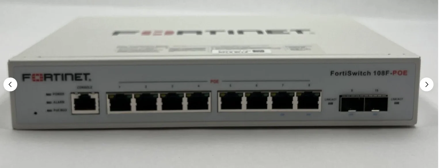 Original FS-108F-FPOE Fortinet Switch 8-Port Management Gigabit ...