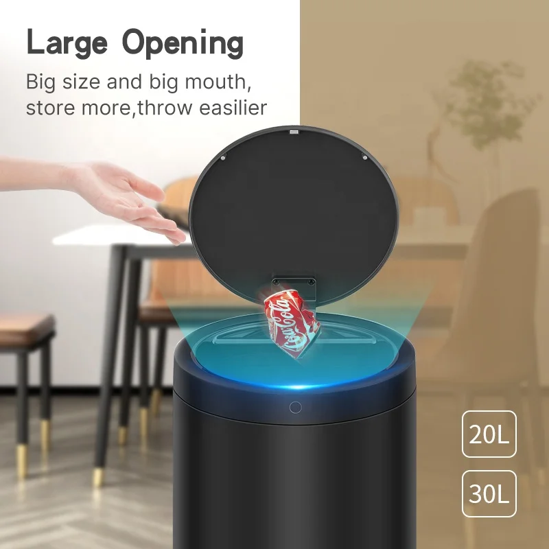 30l Automatic Sensor Bin Soft Close Kick-activated Waste Bin Home ...