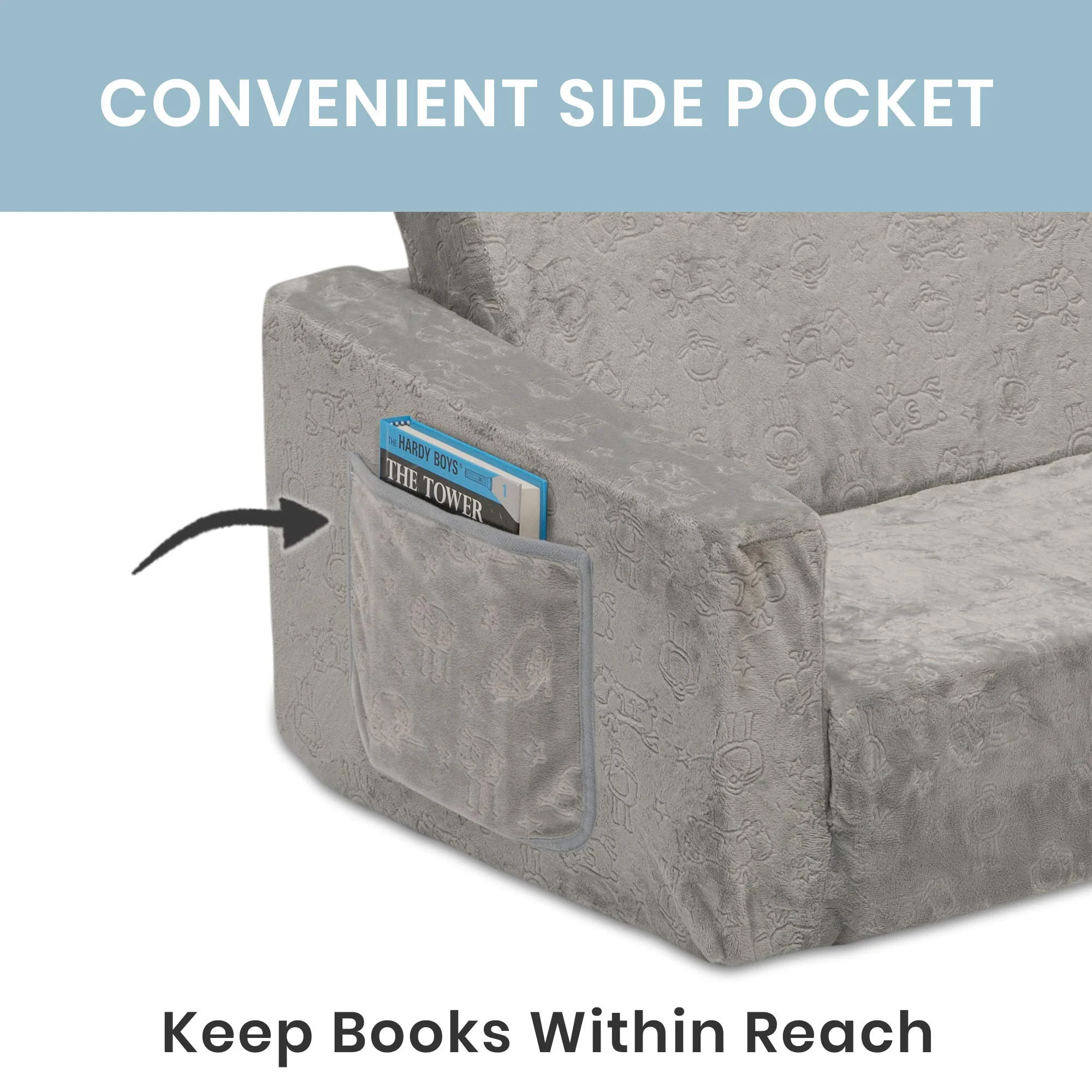 Snuggly Soft Sherpa Kids Recliner Chair Convertible Sofa Extra Wide ...