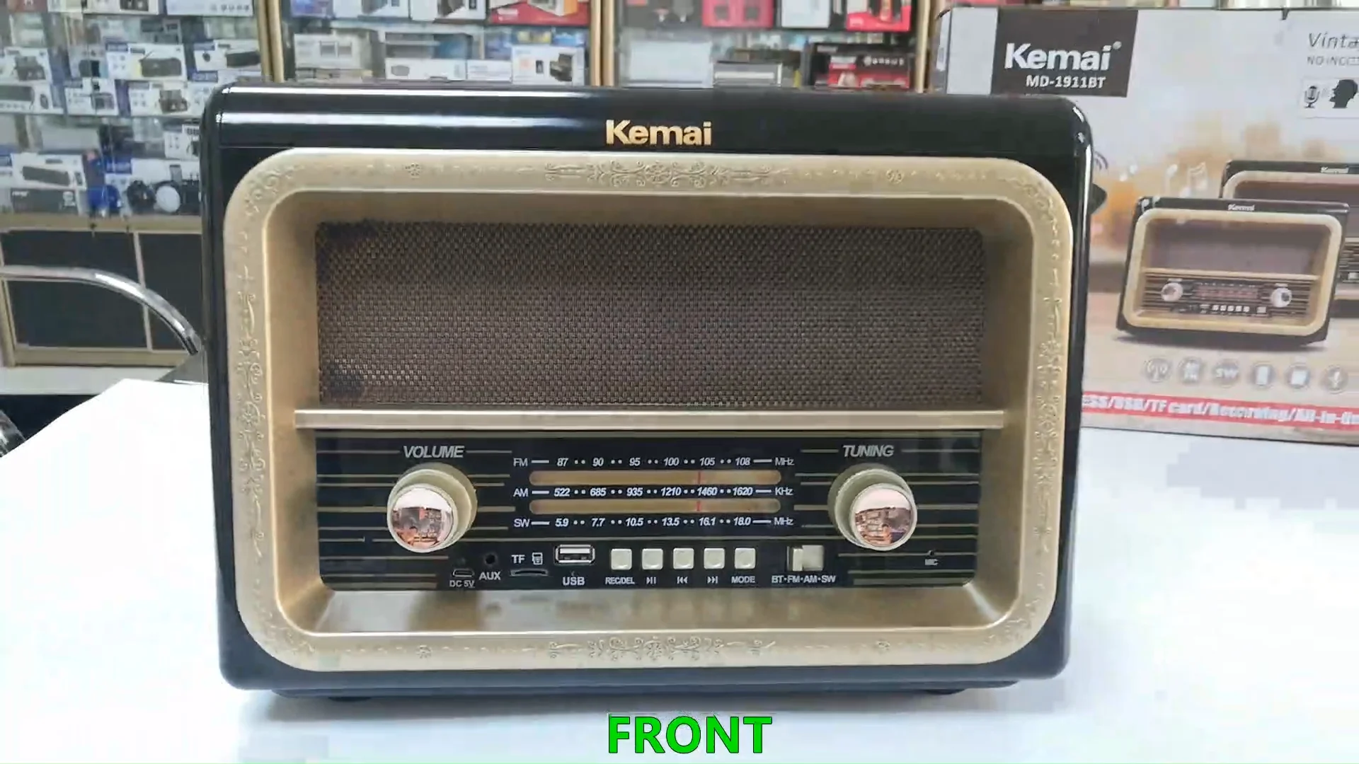 Kemai Big Size Retro Radio Md-1911bt Old Style Desktop Wireless Radio Remote Vintage Usb Radio ...