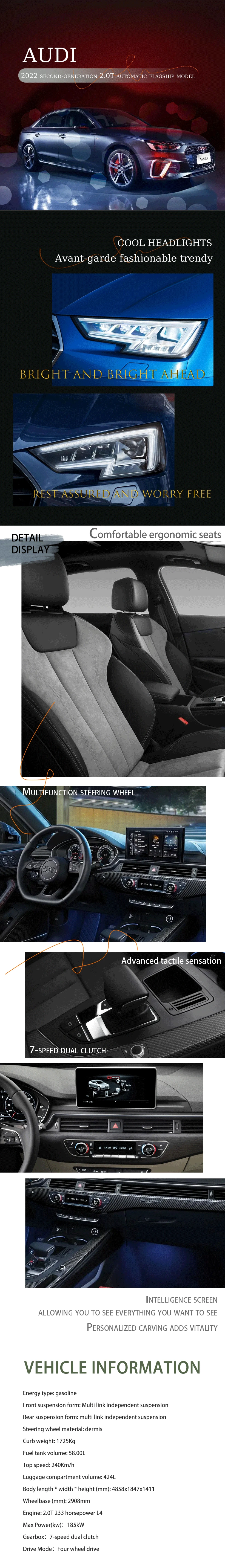 2023 /2022 Audi A4l 40 Tfsi Quattro Fashion Type Model Used Car For Sale - Buy Used Audi Car ...