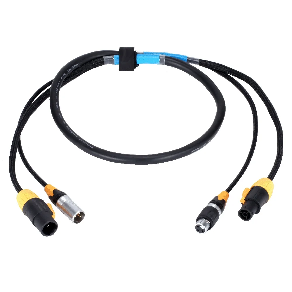 Dmx & Power 2 In 1 Hybrid Cable With Powercon Xlr Connector 3pin/5pin ...