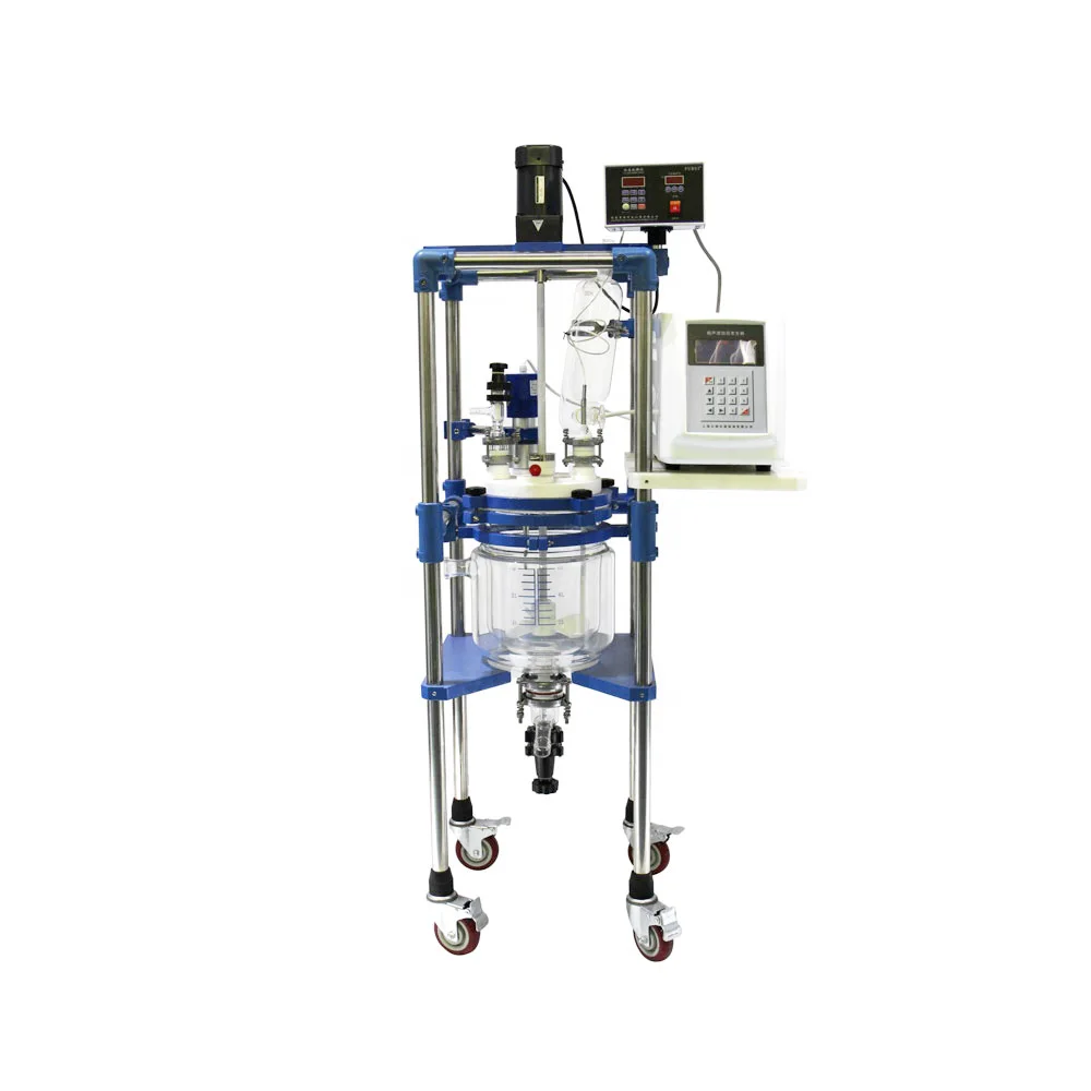 Automatic controller jacketed Glass Reactor with Ultrasonic machine ...