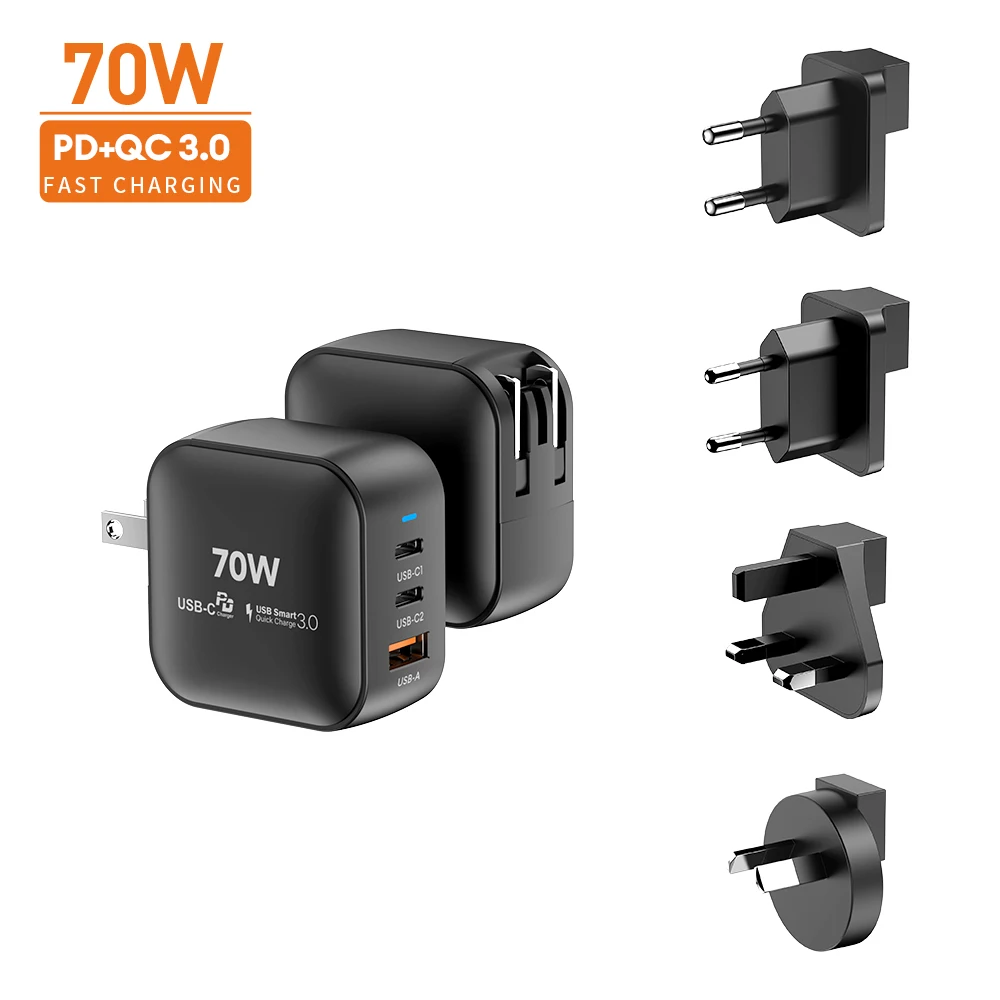70W Usb Tipo c PD Cargador De Celulares 2 Type c Pd Multifunction Chargers 70w Pd Charger Usbc ...