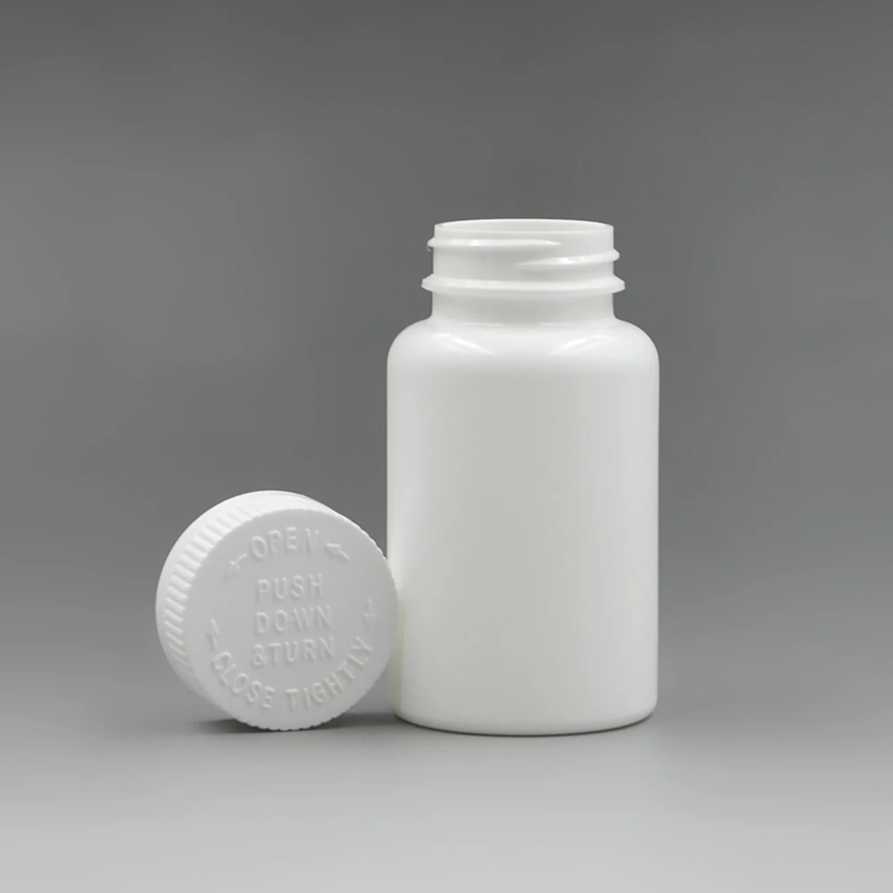 Plastic Pharmaceutical Capsule Pill Bottles Black White Color Container ...