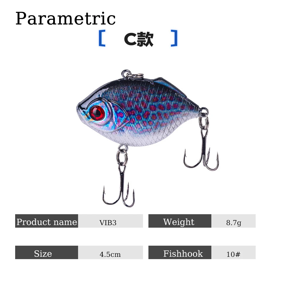 8.7g 4.5cm 3d Print Lures Fishing Bait Vib Type Artificial Bait Hart Vibe Bait Vib Fishing Lure ...
