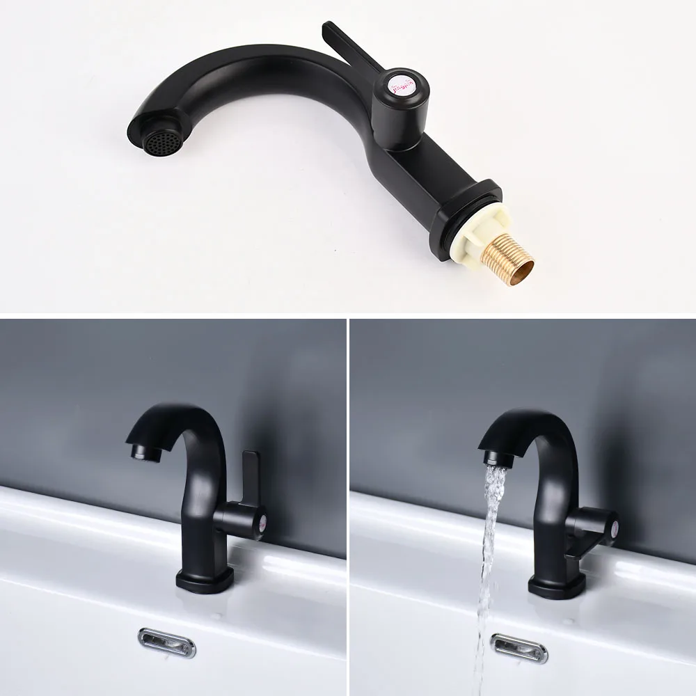 Wholesale Moon Style Basin Faucet Black Plastic Single Handle Cold ...