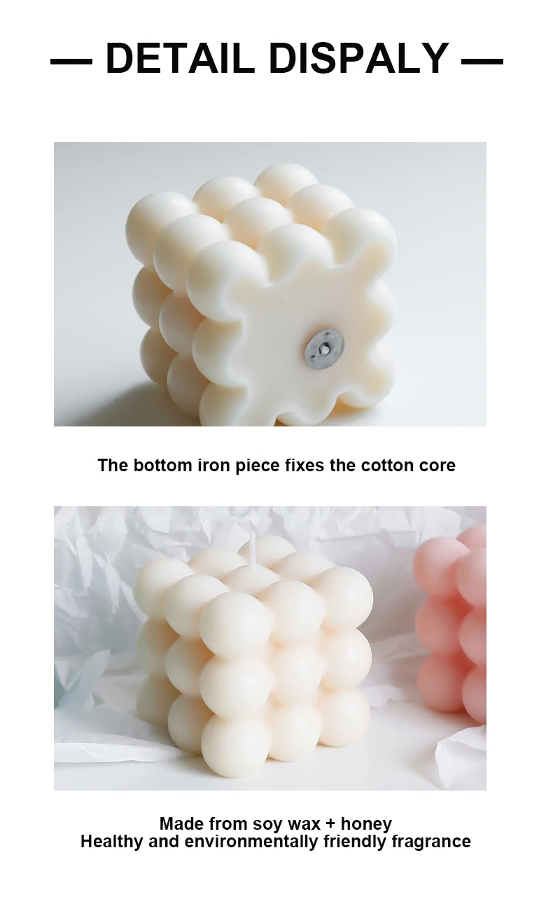 Wholesale Ins New Resistant Cube Bubble Art Candles Handmade Bubble ...