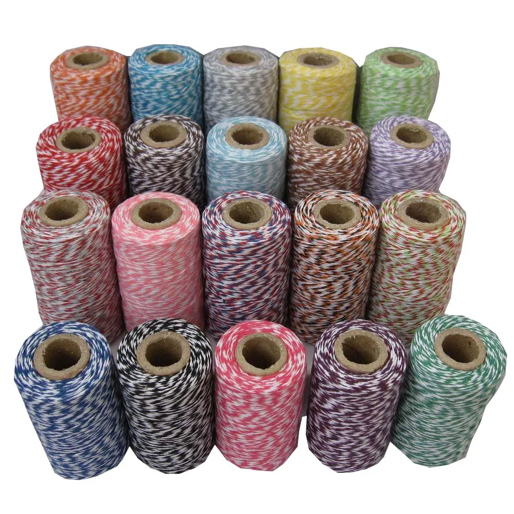 100m Thin 1MM Double Color Baker Twine 4ply Cotton Twine 1MM Cotton ...