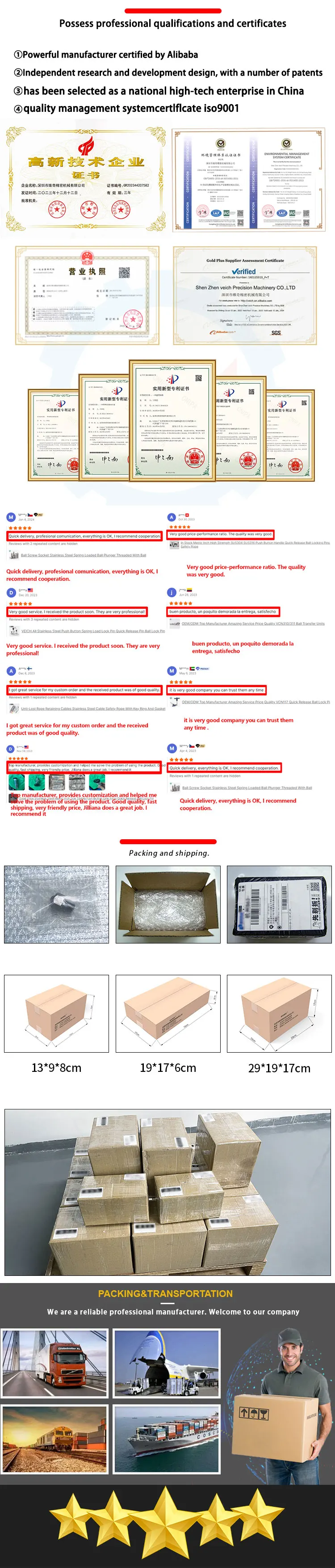 VEICH Retractable Spring Loaded Locking Stainless Steel L-Handle ...