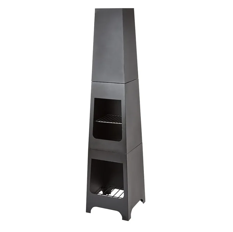 High Quality Outdoor Brasero Barbecue Tower Fire Pit Bonfire Black ...