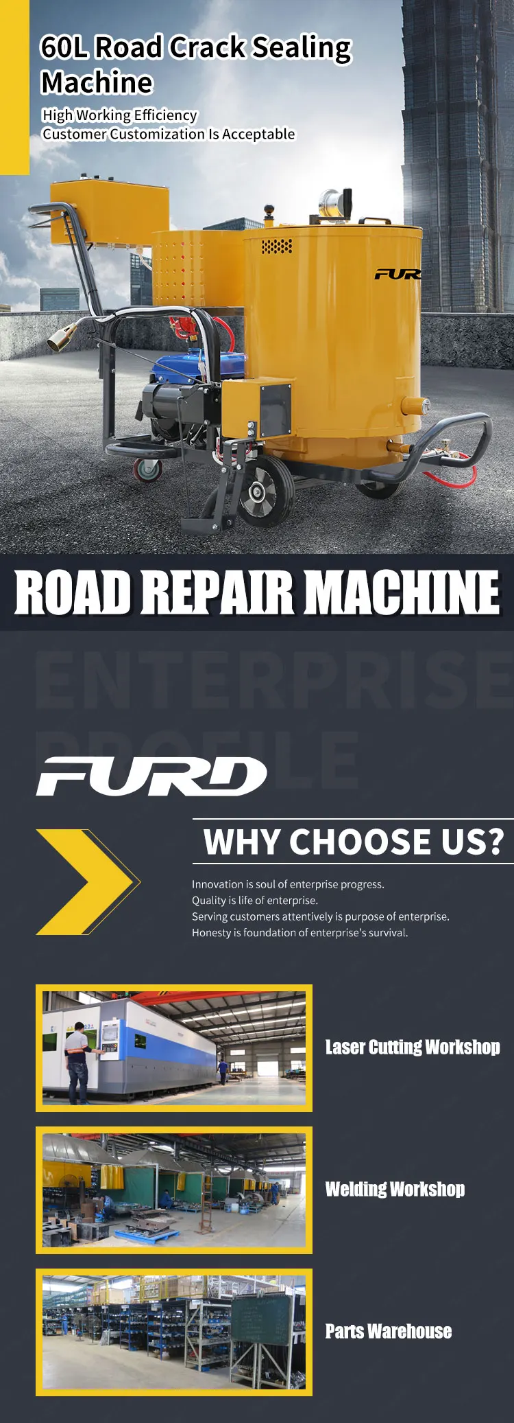 60L Asphalt Crack Sealing Machine Pavement pothole filler Asphalt glue ...