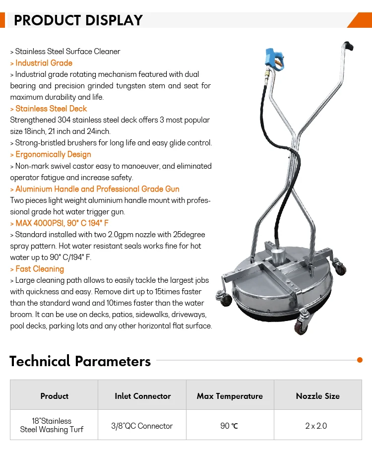 Portable Surface Cleaner High Pressure Washer Rotating Surface Cleaner ...