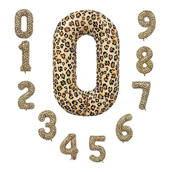 32 Inch New Color American Design Leopard Print Number Balloons Animal ...