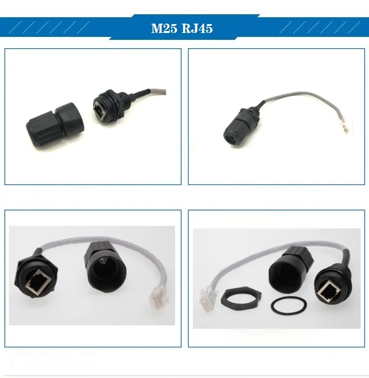 Rj45 Shielded Round Panel Mount Coupler Connector With Dustproof Cover ...
