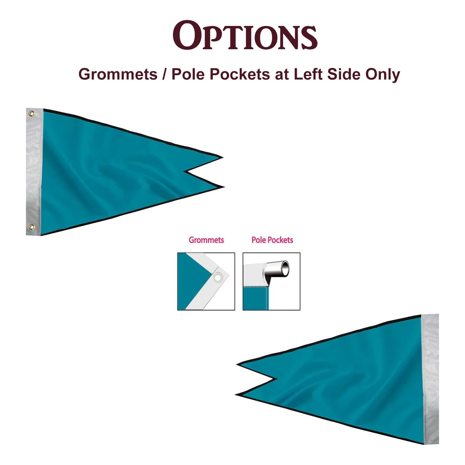 High Quality Heavy Duty Orange Triangle Shape Boat Flags