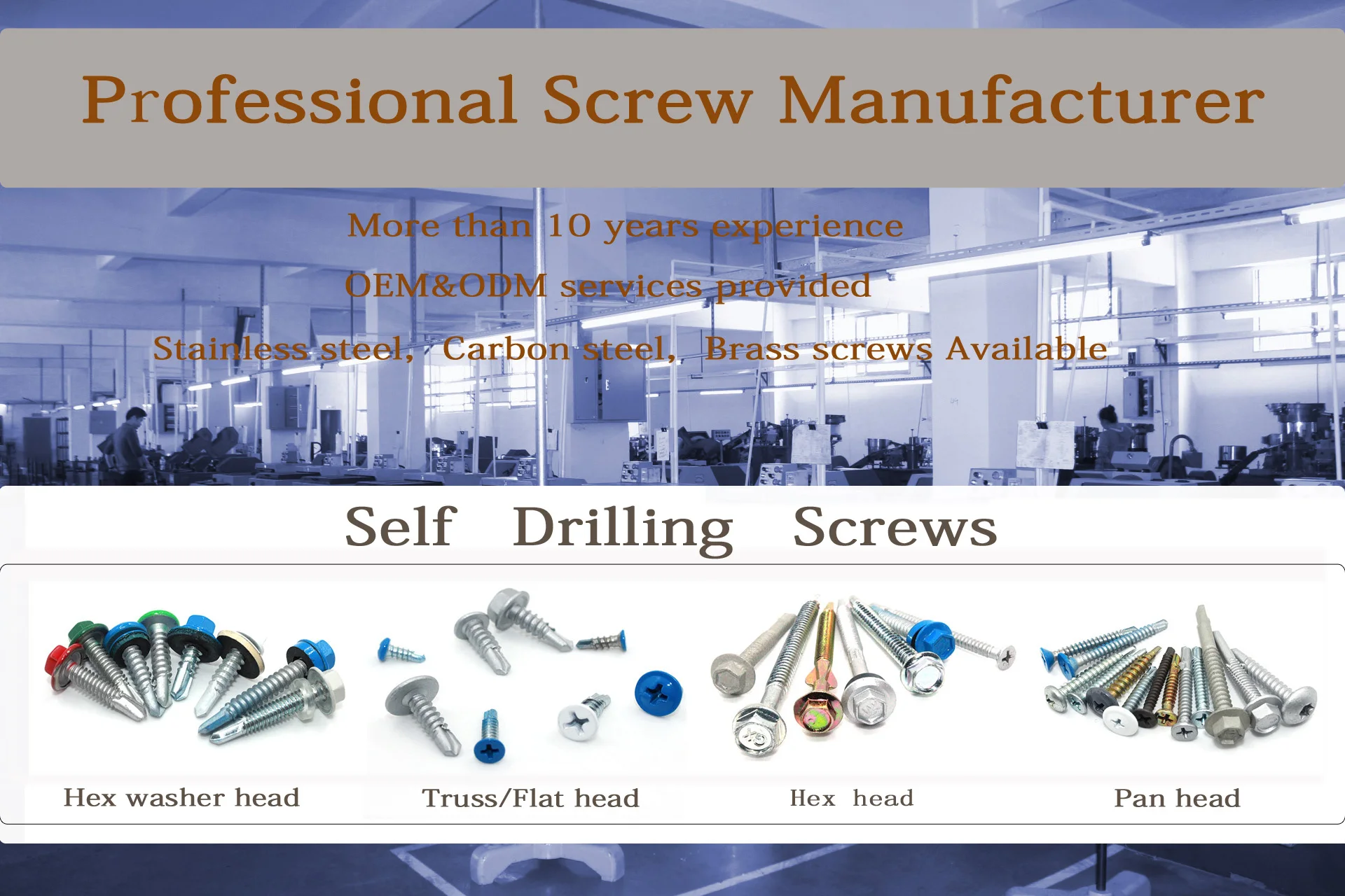 Carbon Steel Stainless Steel Hex Flange Head Self Drilling Pvc Roofing ...
