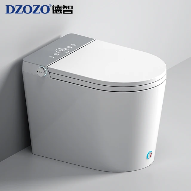 Floor mounted tankless water closet heated seat auto flush s-trap wc ...