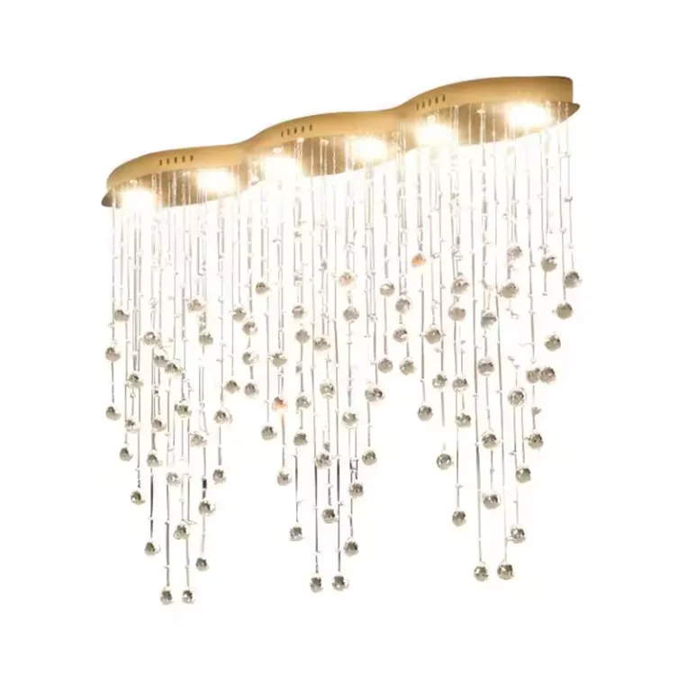 Luxury Crystal Ball Ceiling Light Led Modern Optic Spiral Raindrop ...