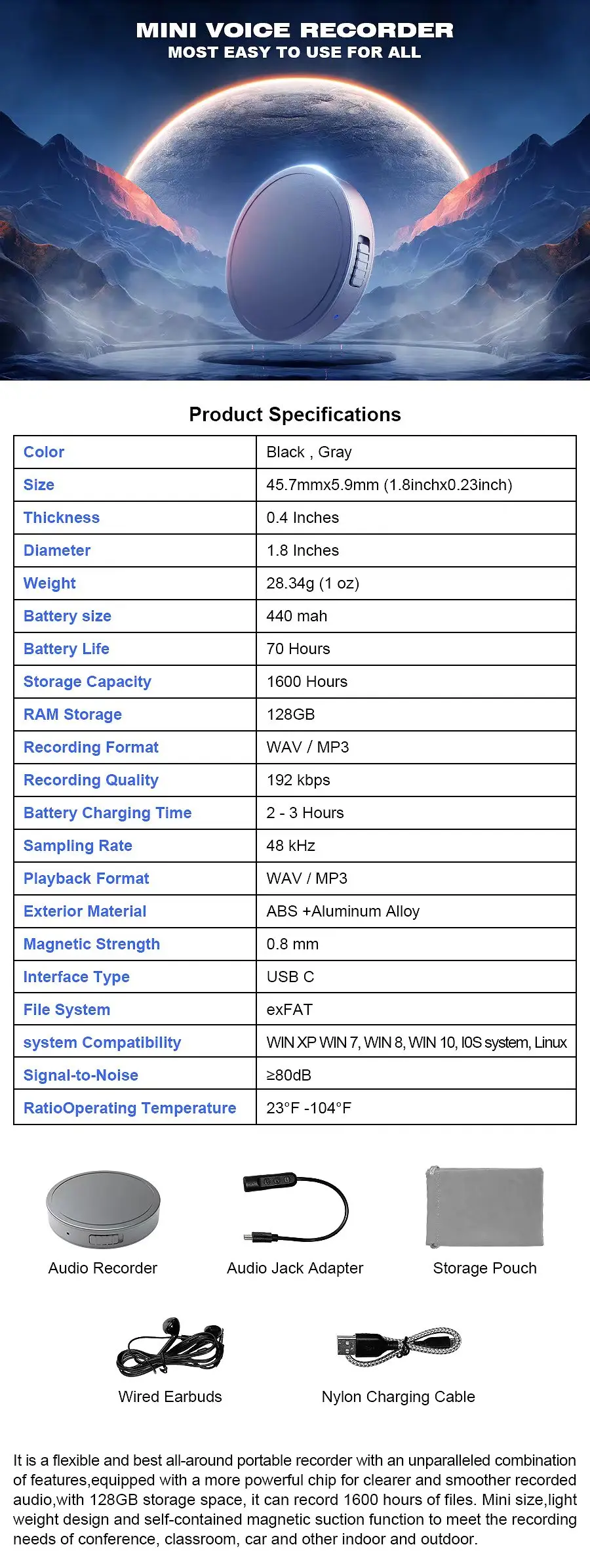 Mini Round Shape Recordable Sound Box - Perfect for Plush Toys