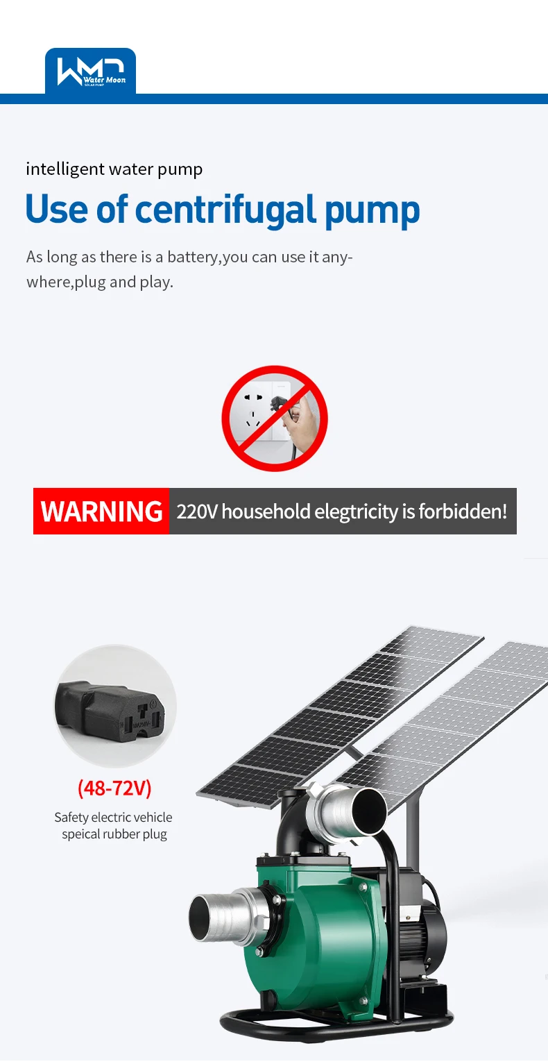 Moonpump 1100W DC Drip Irrigation Solar Water Pump for Agriculture