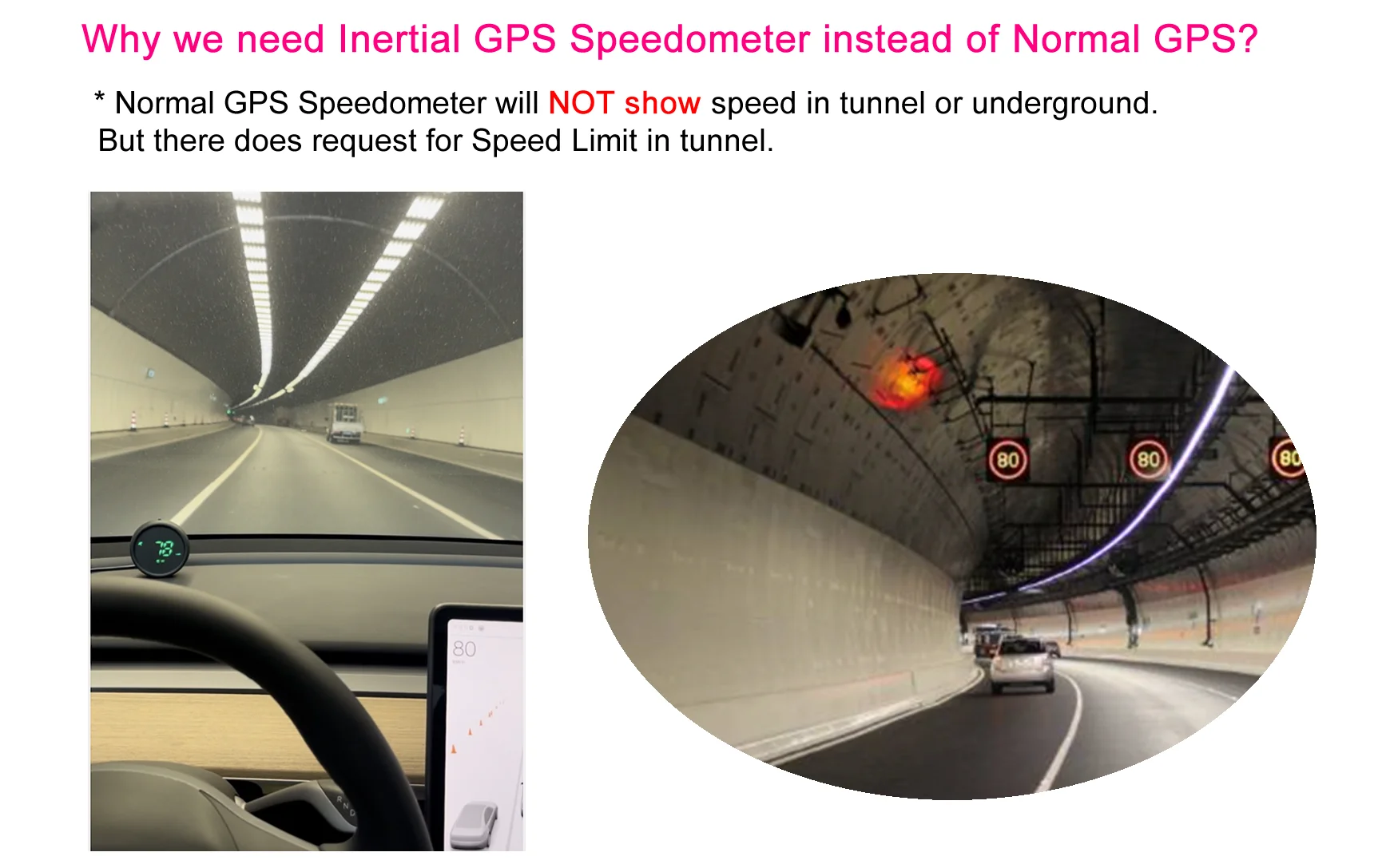 Tesla Model Y GPS Speedometer Heads up Display HUD for All Cars