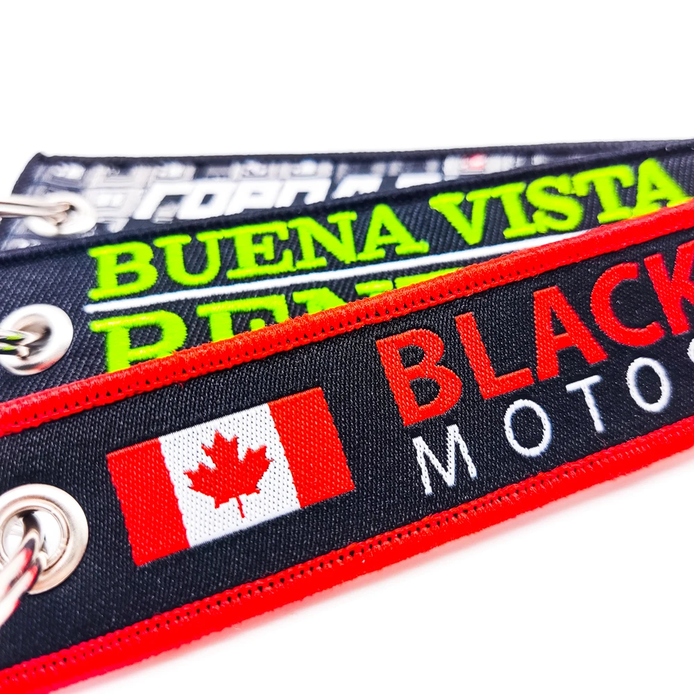 Customized Logo Embroidery Key Chain Double Sided Border Fashion ...