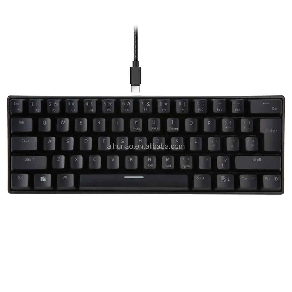61 Key Wired Mechanical Keyboard Office Keyboard 60% Layout Game ...