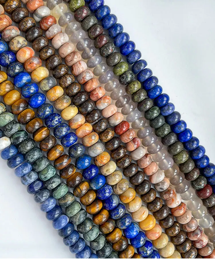 Natural Abacus Stone Diy Jewelry Making Aventurine Crystal Jade Beads ...