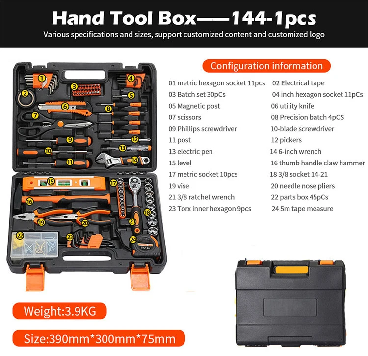 Home Repair Tool Set 37pcs 43pcs Tool Box Electrical Tool With Claw ...