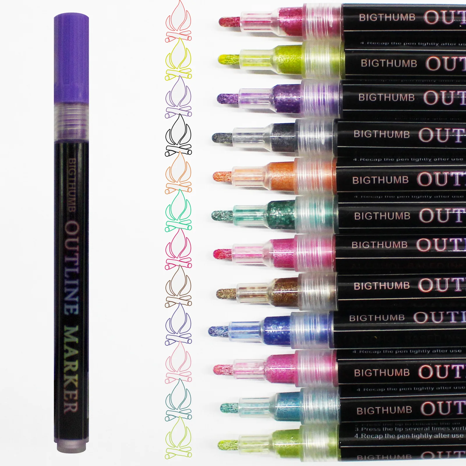 Gift Card Writing & Drawing Double Line Outline Pen,Creative Art Marker ...