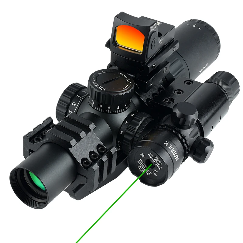 Syqt Red /green Laser Sight With Red Dot Rmr Scope 1-5x24ir Sight For ...