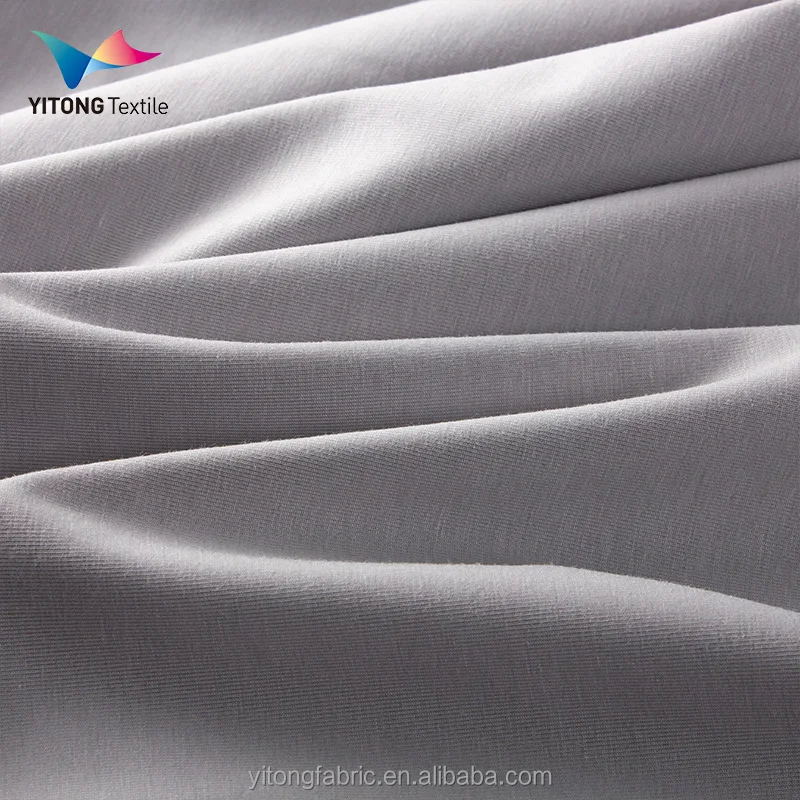 High Quality 50S/30D Plain Tencel Fabric 45% Cotton 45% Lyocell 10% Spandex Fabric for Tshirt ...