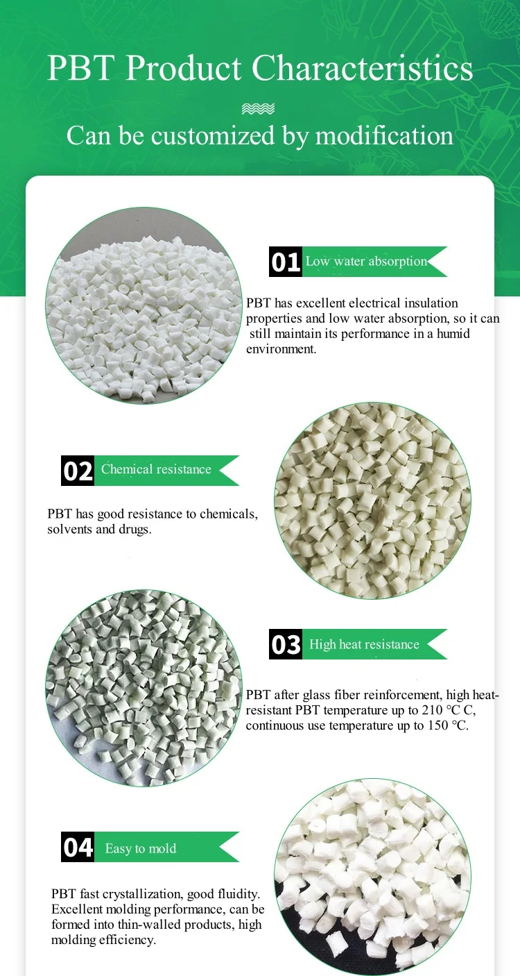 Resin Emission High Modulus Pbt-gf30 Pellet Plastic Material Pbt ...