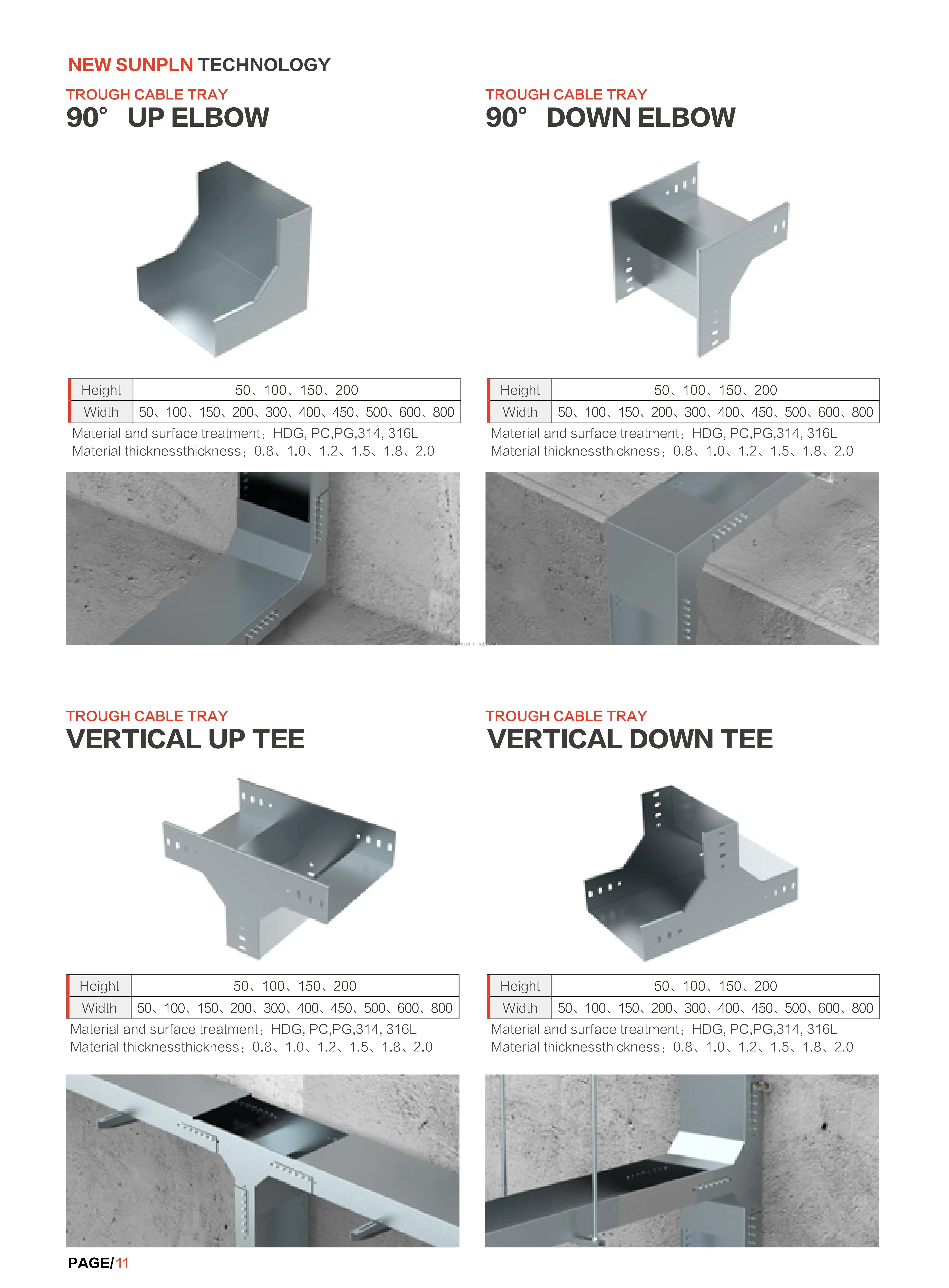 100mm GI Perforated Cable Tray Ladder Splice Plate Management Flexible ...