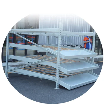 Easy Assemble Rolling Shelves Warehouse Storage Carton Flow Sliding ...