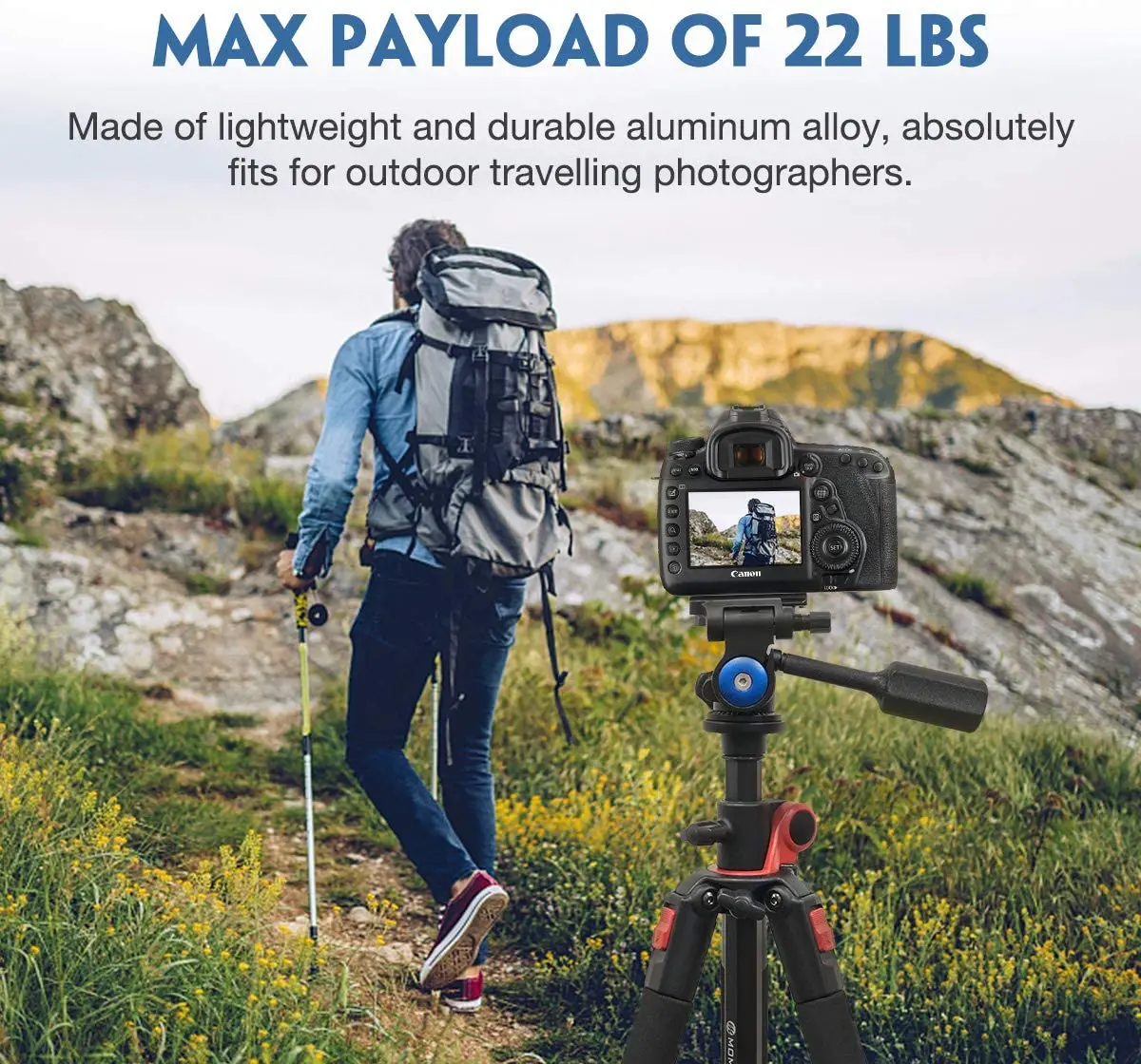 Manbily VH-40 Professional Monopod Tripod Heads - 3 Way Pan Head