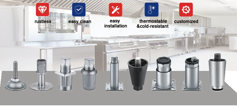 Commercial Kitchen Equipment Legs Adjustable Zinc Alloy Leg Adjustable ...