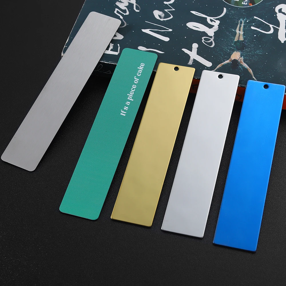 Custom Rectangle Stainless Steel Bookmark - Colorful & Durable