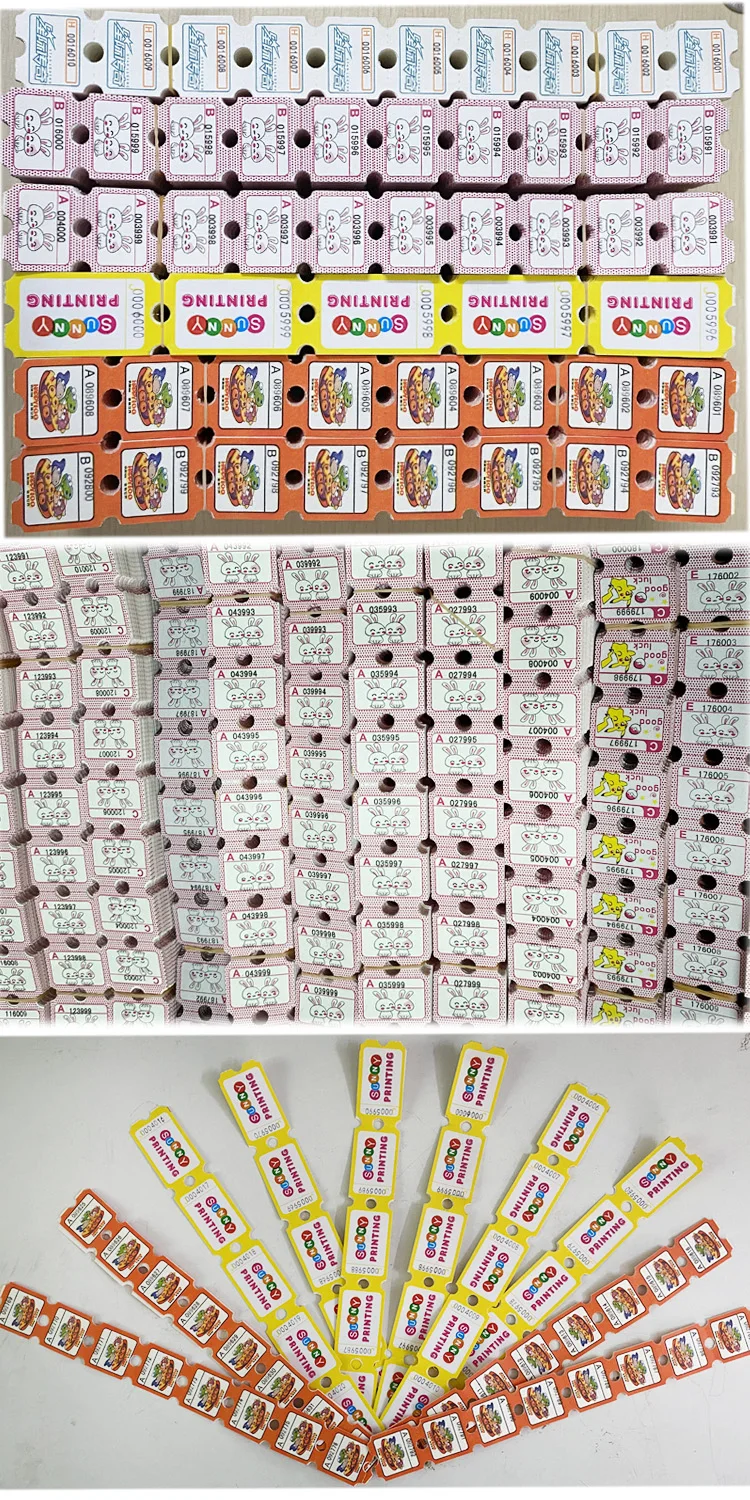 Custom Ticket Arcade Machine Redemption Tickets Printed Paper Lottery ...