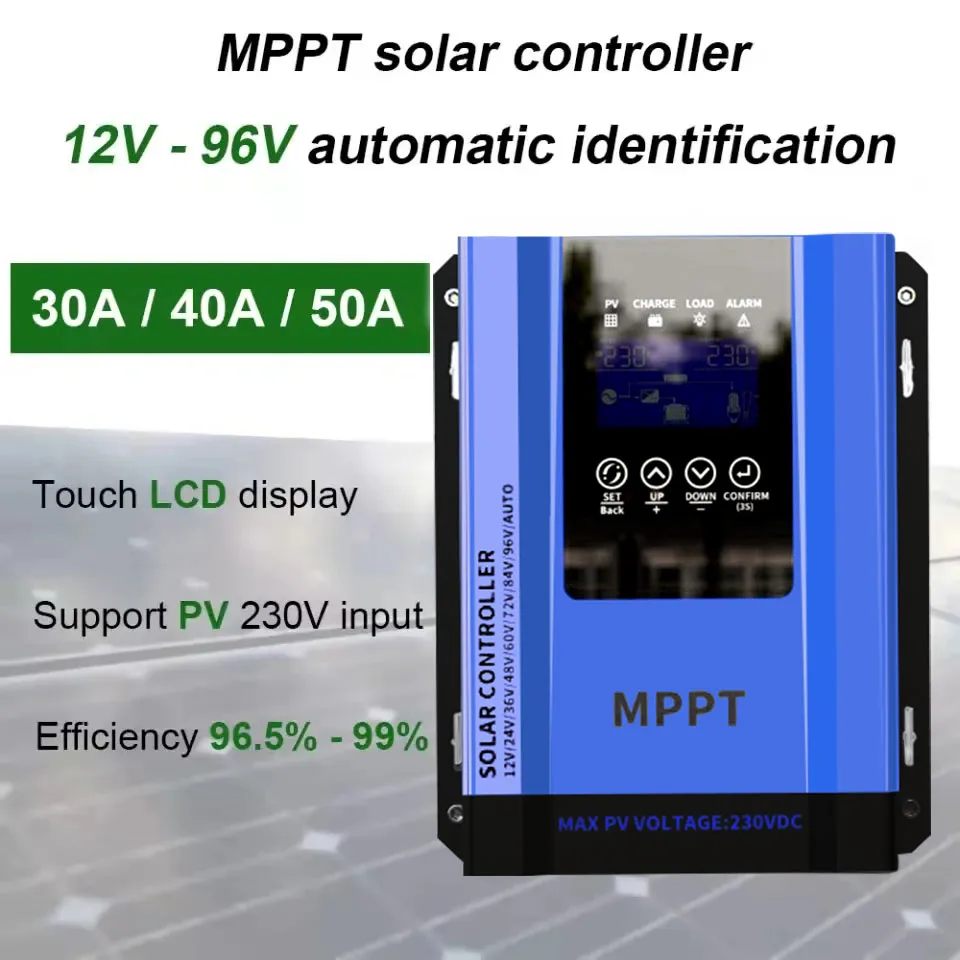 Mppt Solar Charge Controller 30a 40a Solar Charge Controller 12v 24v 36v 48v 96v Auto - Buy 30a ...