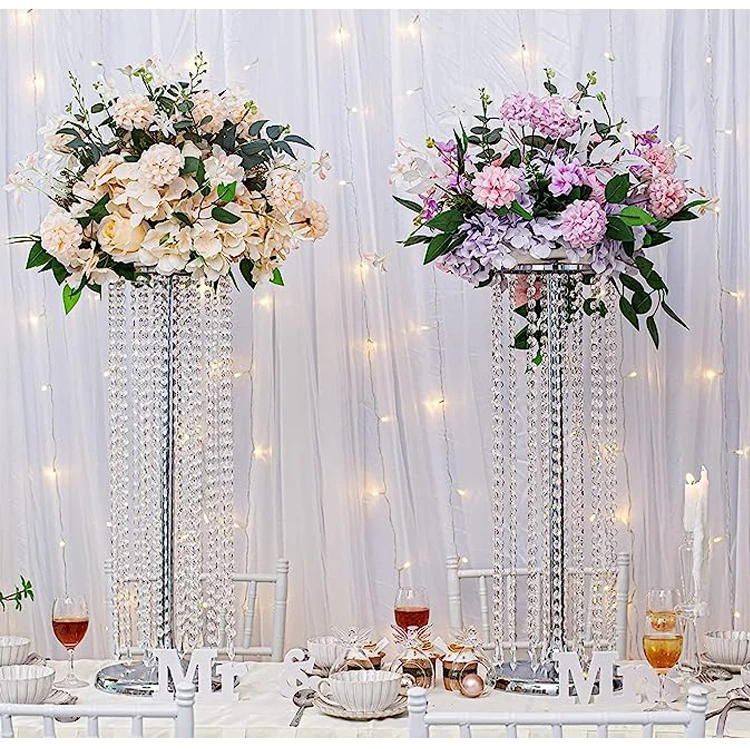 Luxurious Crystal Flower Stand Wedding Centerpieces On Floor,Tall Metal ...