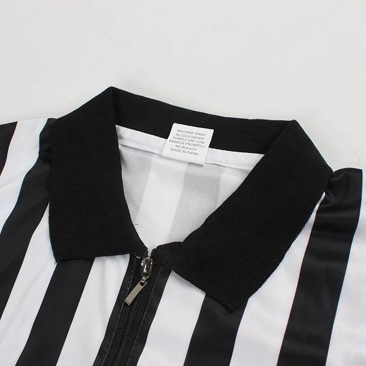 Custom Sports Black White Stripe Referee Shirt Football Jersey Shirt ...