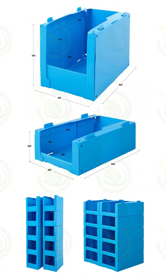 Factory Custom Pp Plastic Stackable Warehouse Corflute Collapsible